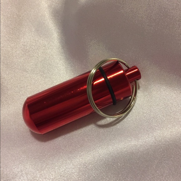 Unbranded | Accessories | New Red Metallic Chamber Keychain Pill Safe ...